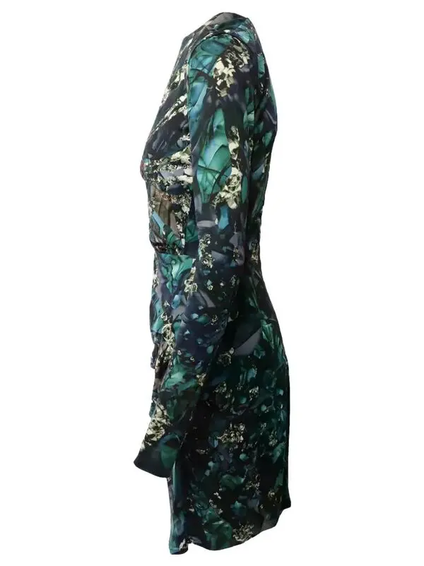 PETER PILOTTO Geometric Print Ruched Dress - Black