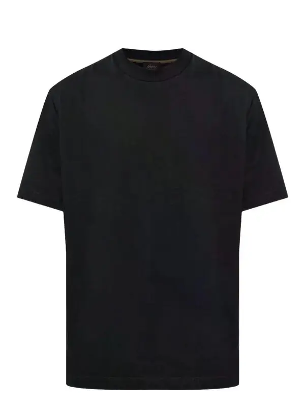 Brioni Logo-embroidered Short-sleeve T-shirt - Black