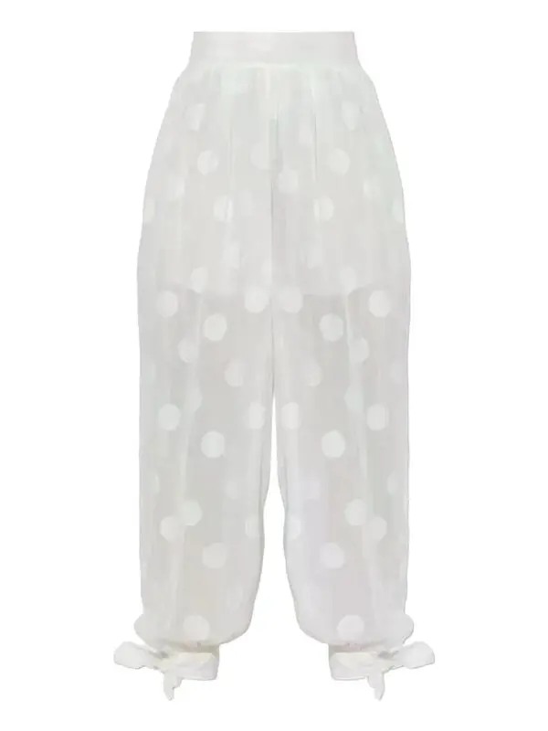 Zimmermann Polka Dot Tie-fastening Trousers - White