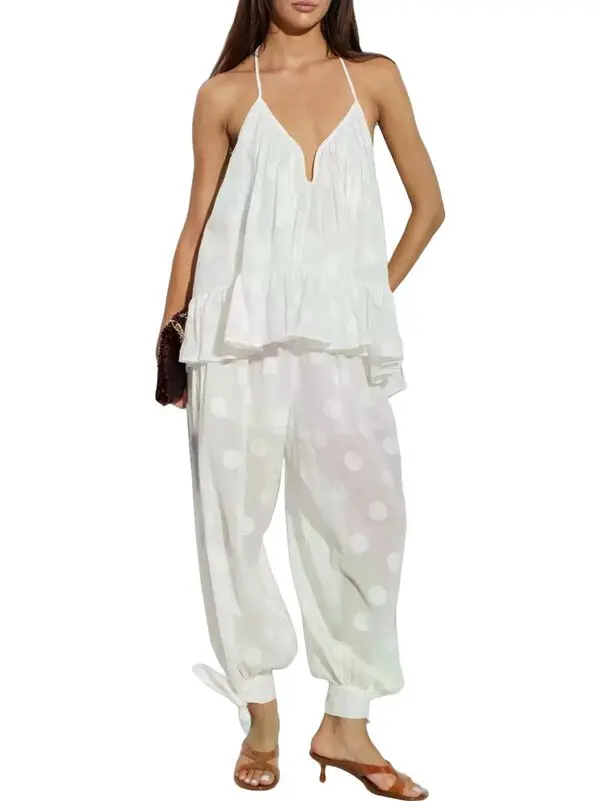 Zimmermann Polka Dot Tie-fastening Trousers - White