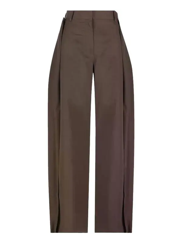 Loewe Draped Panel Wide-leg Trousers - Brown