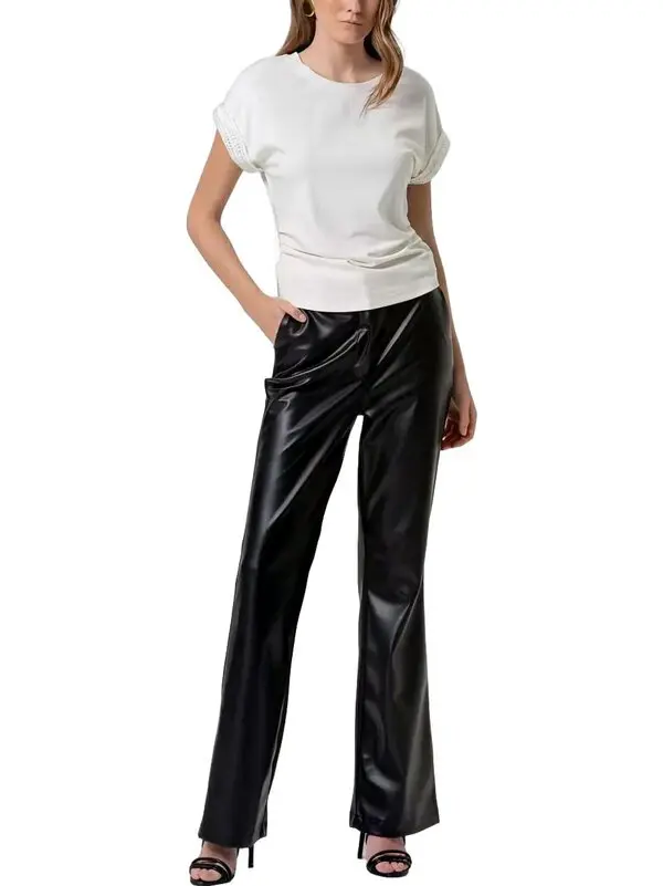 FRACOMINA Crystal-embellished Ruched T-shirt - Neutrals
