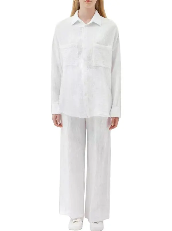 Chinese Laundry Long Sleeve Shirt With Classic Collar - White