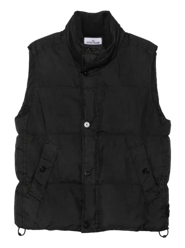 Stone Island Quilted Logo-patch Gilet - Black