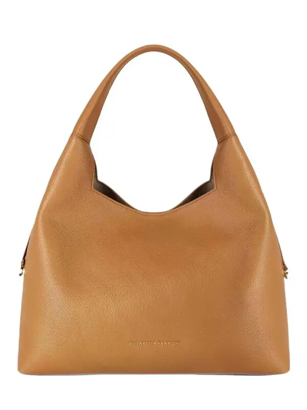 Elisabetta Franchi Shoulder Bag With Charms - Brown