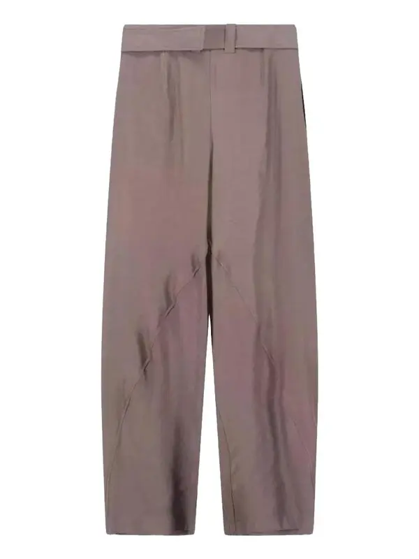 8PM Belted Pleated Trousers - Brown
