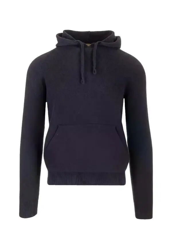AL DUCA D’AOSTA 1902 Wool Drawstring Hood Hoodie - Blue