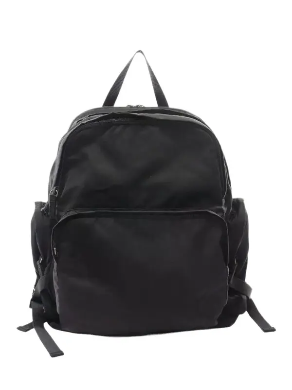 Prada 2000s Triangle Logo Backpack - Black