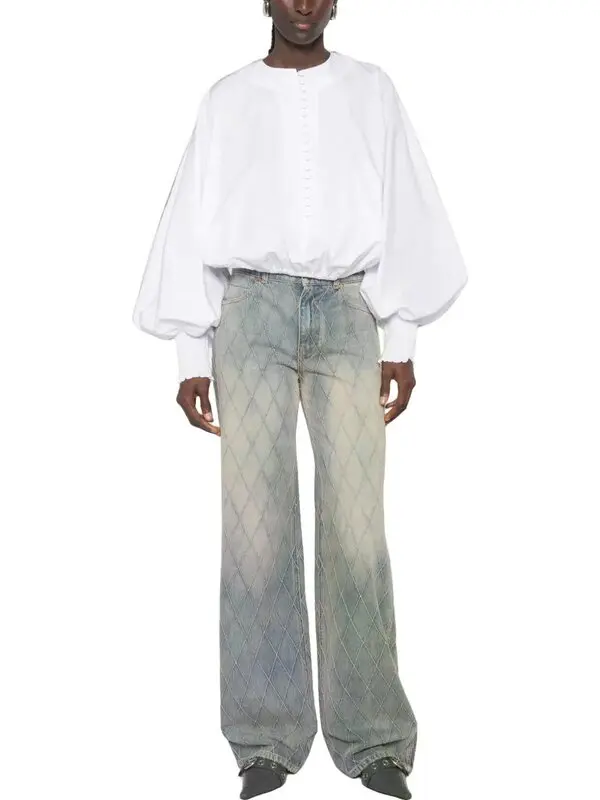 Balmain Buttoned Straight-leg Jeans - Blue