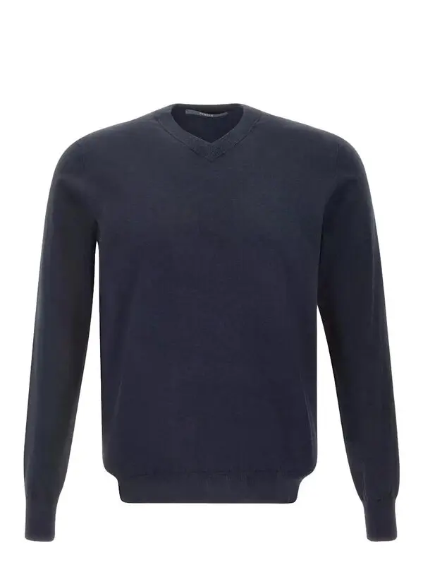 PEOPLE OF SHIBUYA V-neck Knit - Blue