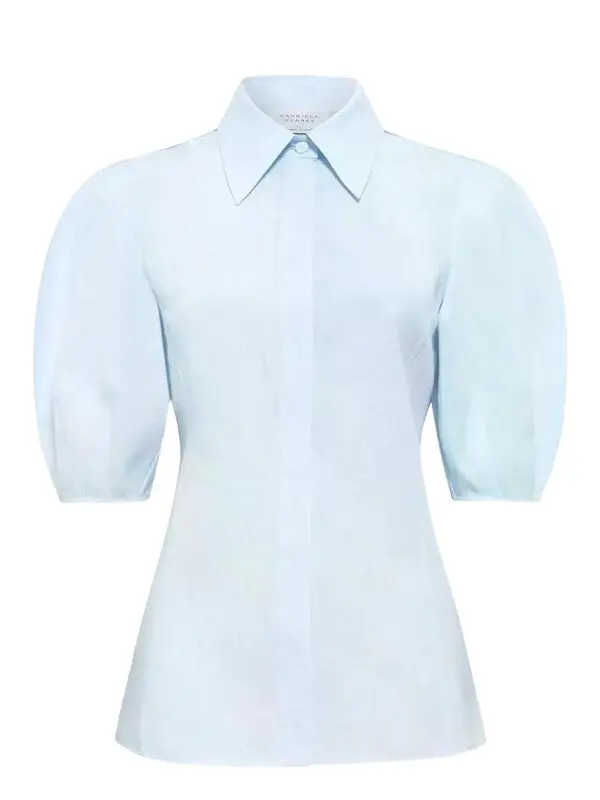 Gabriela Hearst Sansi Puff-sleeve Top - Blue