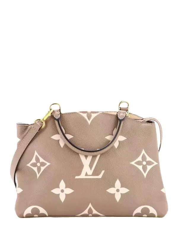 LOUIS VUITTON Petit Palais Handbag Bicolor Monogram Empreinte Giant Satchel - Neutrals