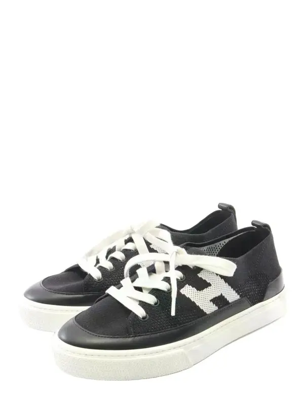 Hermès Knit Sneakers With Signature H Logo - Black
