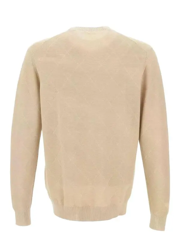 DIKTAT Diamond-knit Crew-neck Sweater - Neutrals