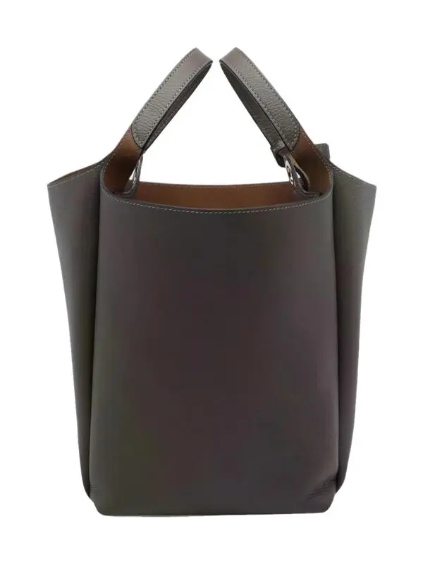 TOD'S Leather Logo Charm Bucket Bag - Grey