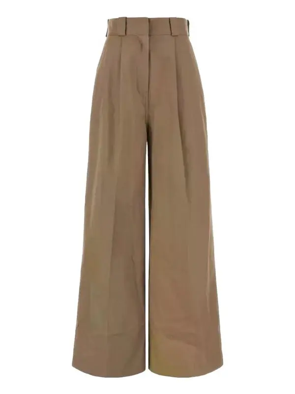 Balenciaga High-waist Twill Wide-leg Trousers - Brown