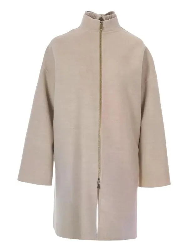 Fabiana Filippi Zip-up High-neck Coat - Neutrals