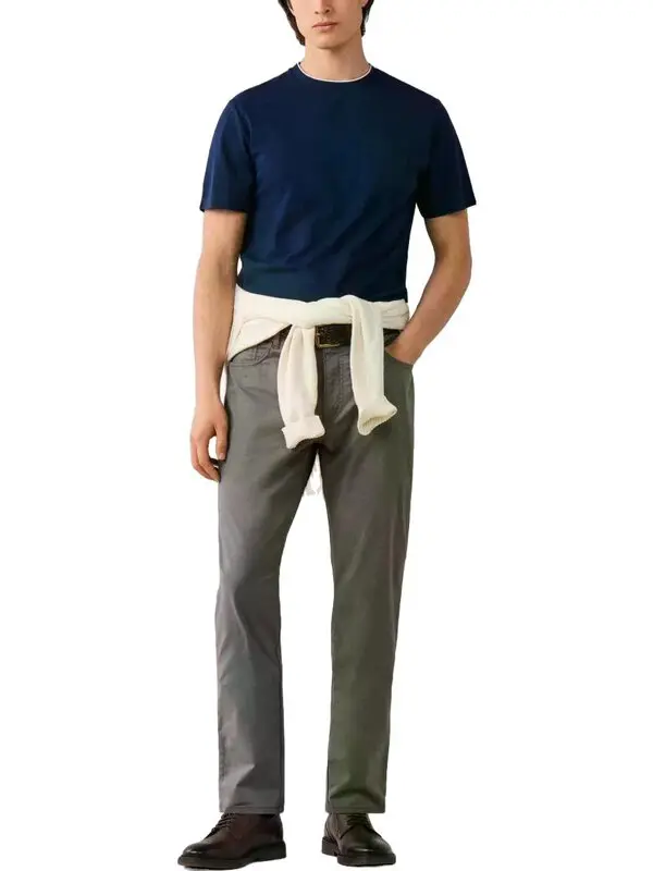 HACKETT LONDON Textured Canvas Trousers College - Grey