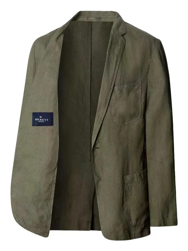 HACKETT LONDON Patch-pocket Linen Blazer - Green