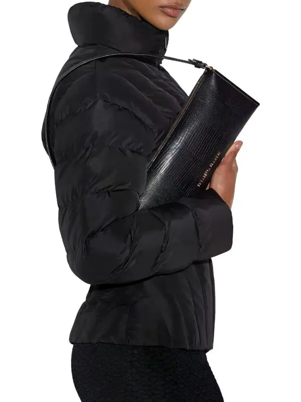 Elisabetta Franchi Lizard Print Over-the-shoulder Bag - Black