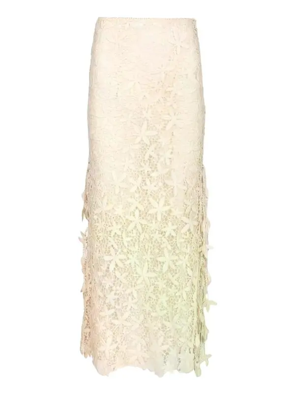 TOTEME Guipure Lace Maxi Skirt - Neutrals
