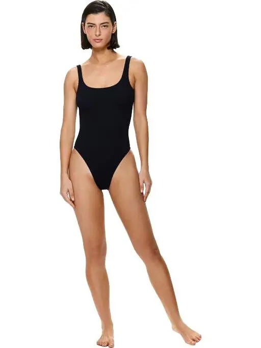 AU NATUREL BY GOTTEX Tubular Square Neck One Piece - Black