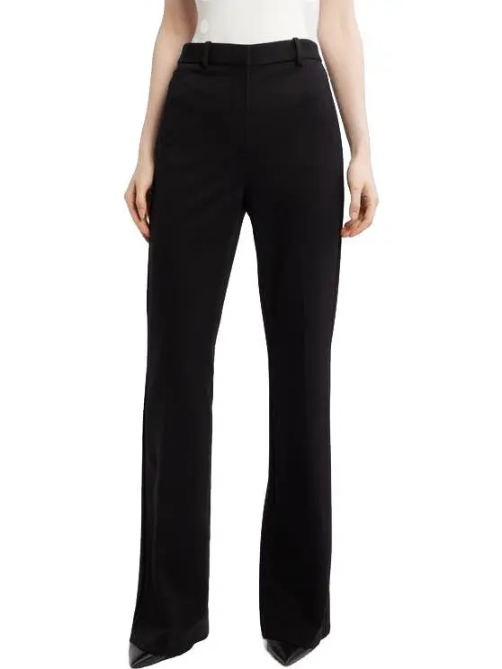 Theory Demetria High Waist Flare Leg Pants - Black