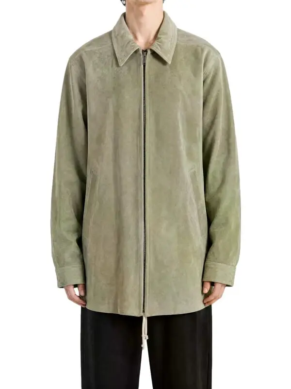Rick Owens Suede Zip-up Jacket - Grey