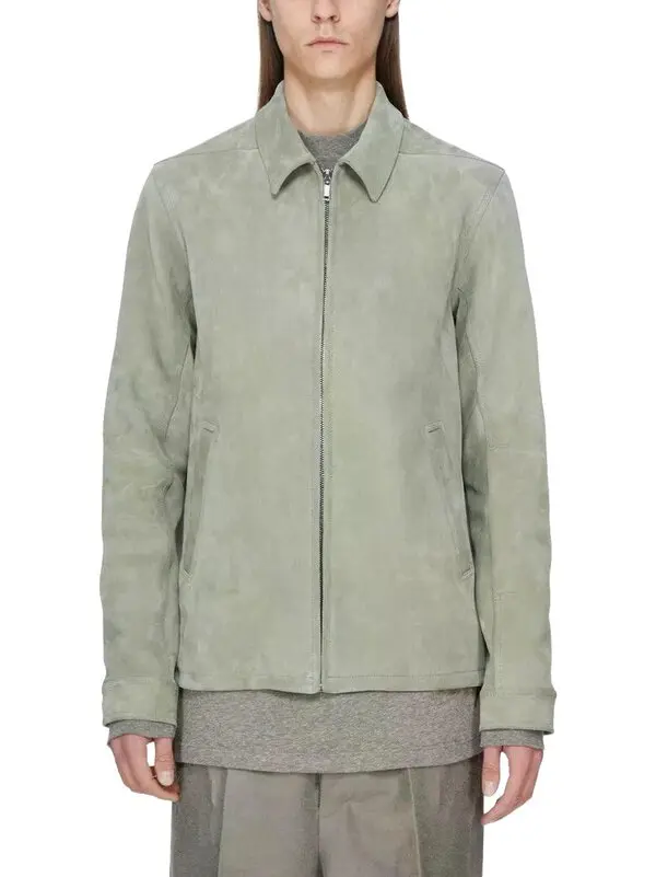 Rick Owens Suede Zip-up Jacket - Grey