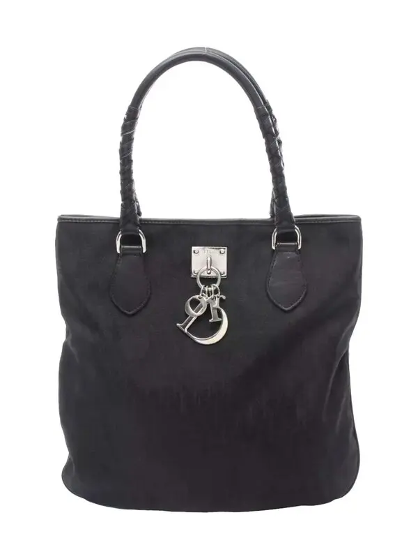 Dior Diorissimo Trotter Canvas Lovely Charm Tote Bag - Black