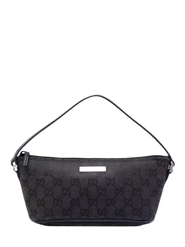 Gucci Gg Canvas Boat Shoulder Bag - Black