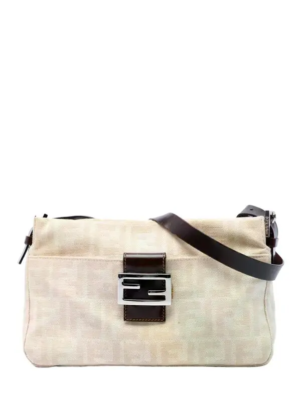 Fendi Zucca Canvas Shoulder Bag - Neutrals