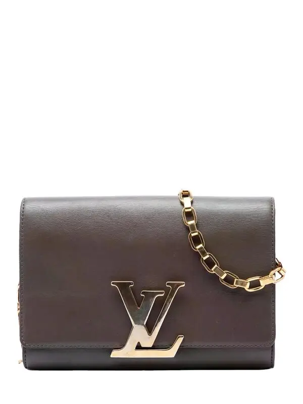 LOUIS VUITTON Leather Chain Shoulder Bag - Grey