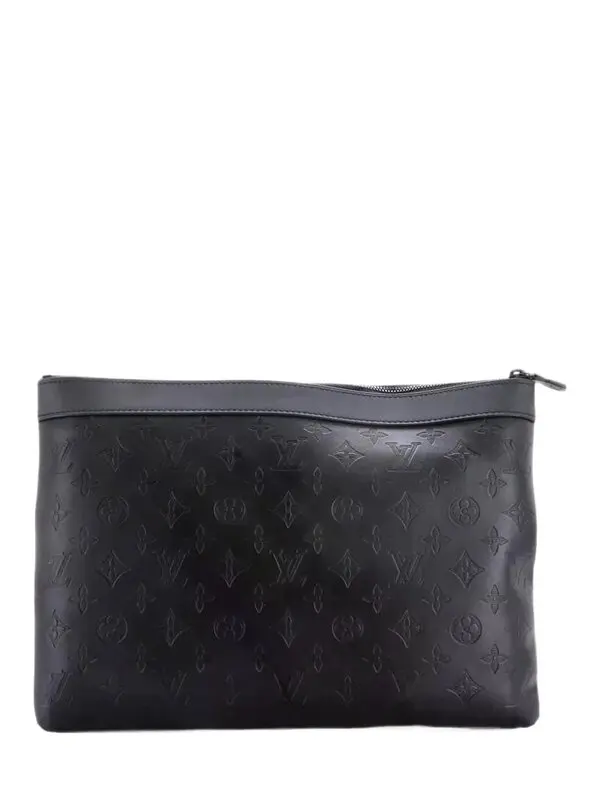 LOUIS VUITTON Discovery Pochette Monogram Shadow Leather Gm Pouch - Black