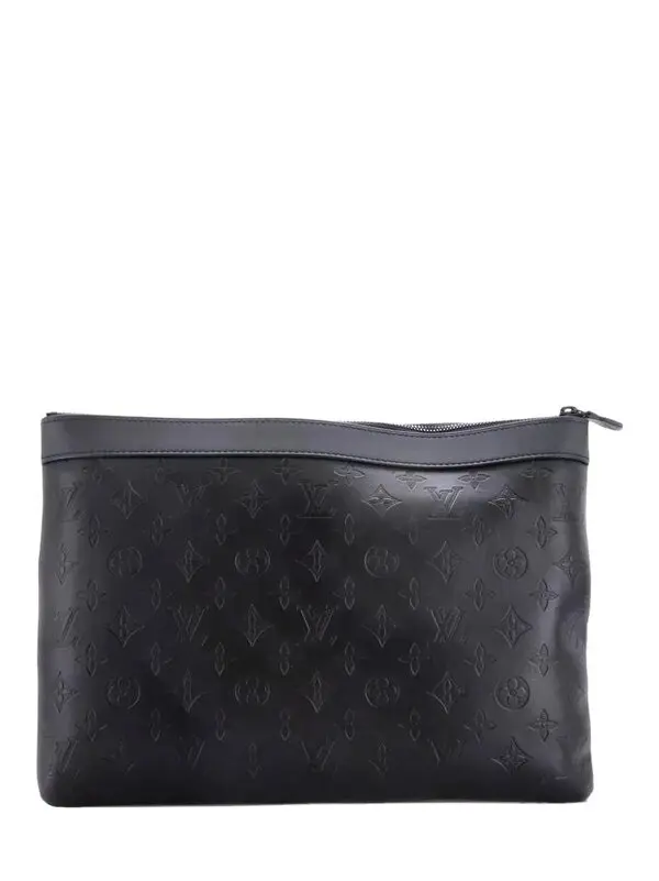 LOUIS VUITTON Discovery Pochette Monogram Shadow Leather Gm Pouch - Black