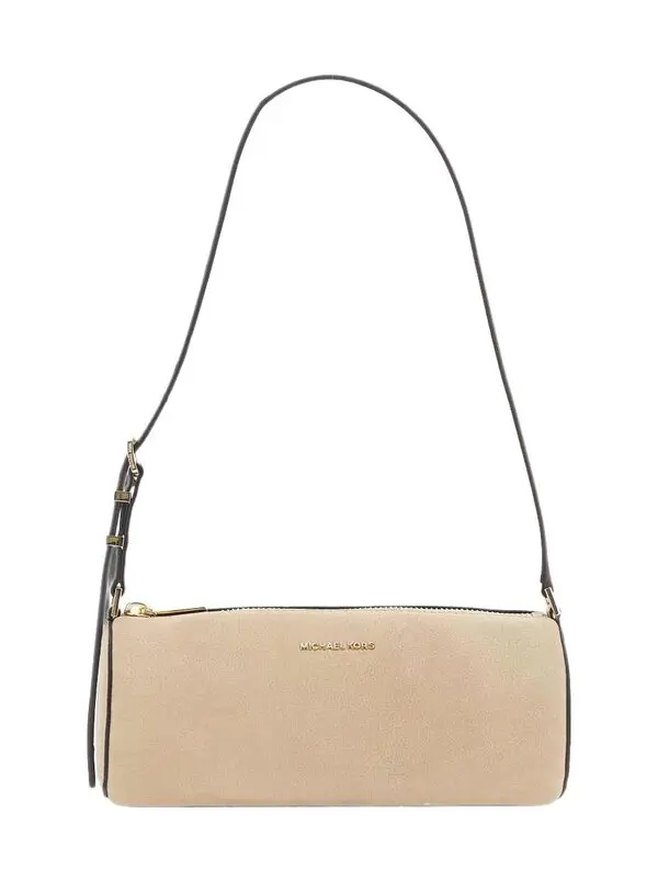 Michael Kors Izzy Logo-plaque Leather Shoulder Bag - Neutrals