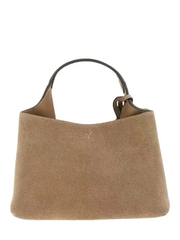 TOD'S T Timeless Calf Suede Clutch Bag - Neutrals