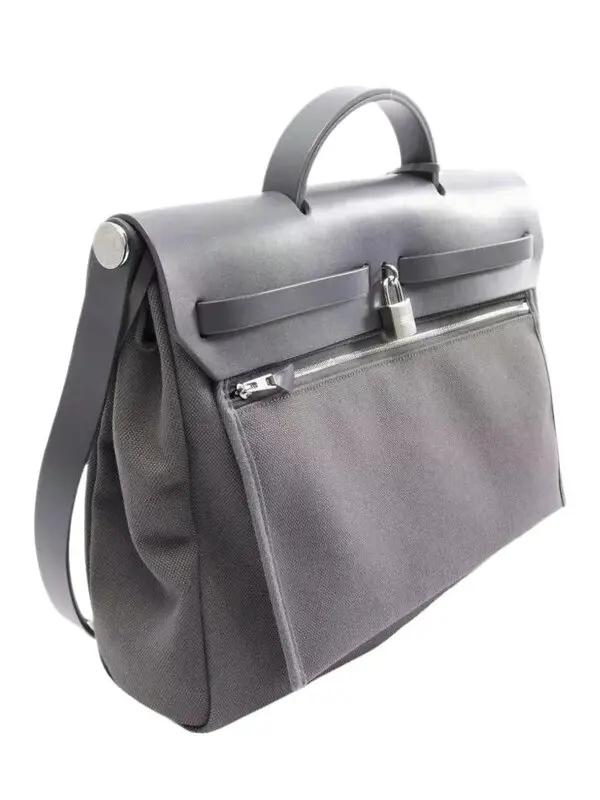 Hermès 2025 Large Herbag Zip Messenger Bag - Grey