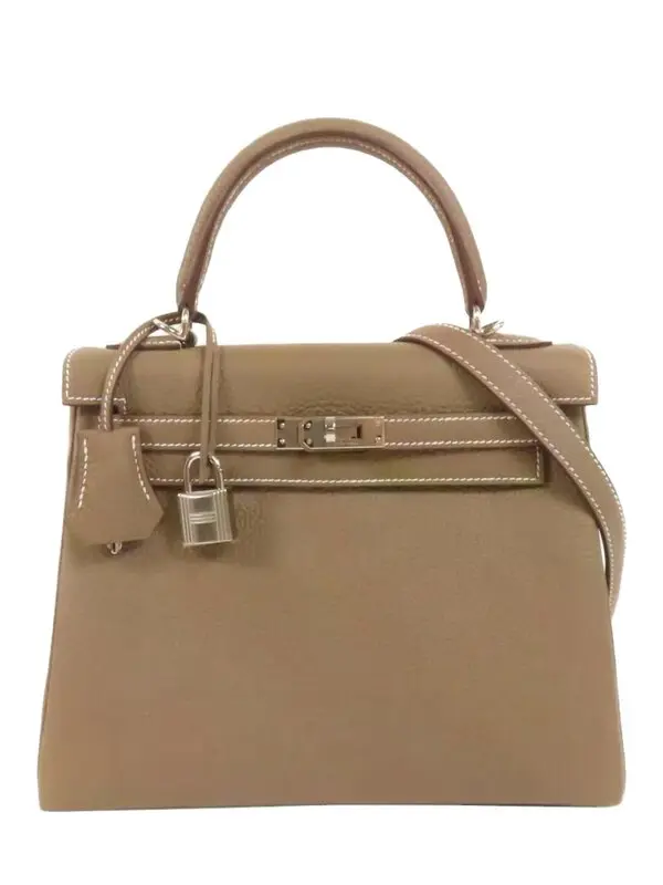 Hermès 25 Kelly Leather Tote Bag - Neutrals