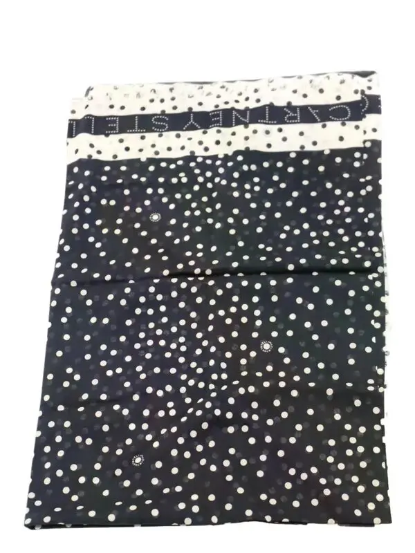 Stella McCartney Silk Polka Dot Logo Print Pareo - Black