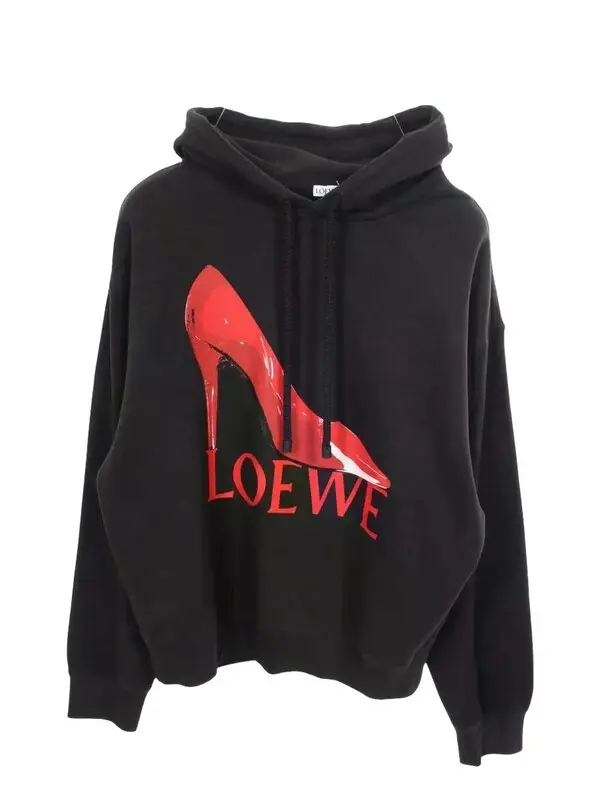 Loewe Logo Print Hoodie - Black
