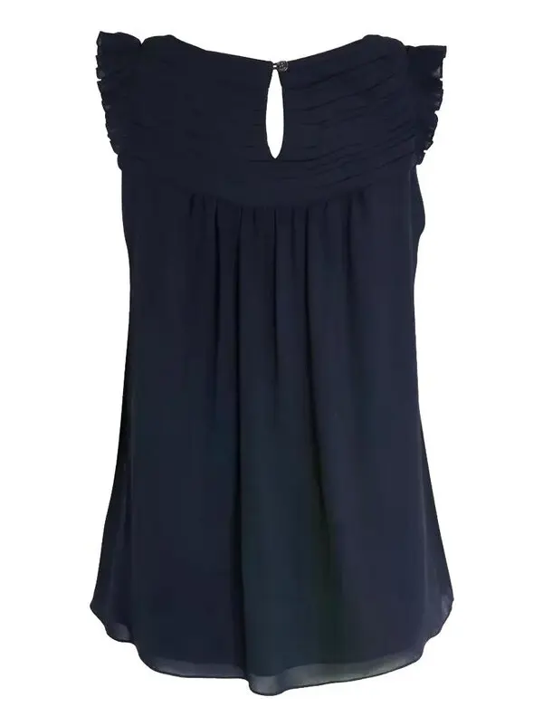 Burberry Sleeveless Pleated Blouse - Blue