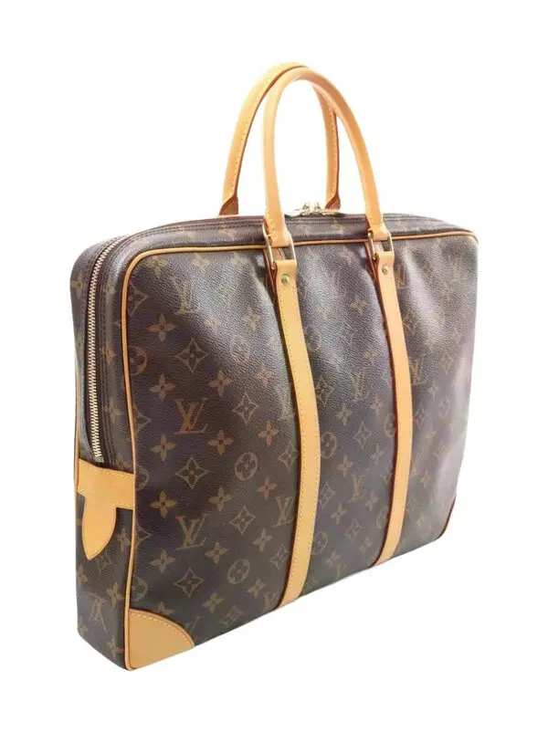 LOUIS VUITTON Monogram Portedocument Voyage Briefcase - Brown
