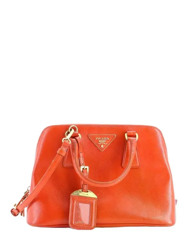 Prada Saffiano Leather Small Satchel - Orange