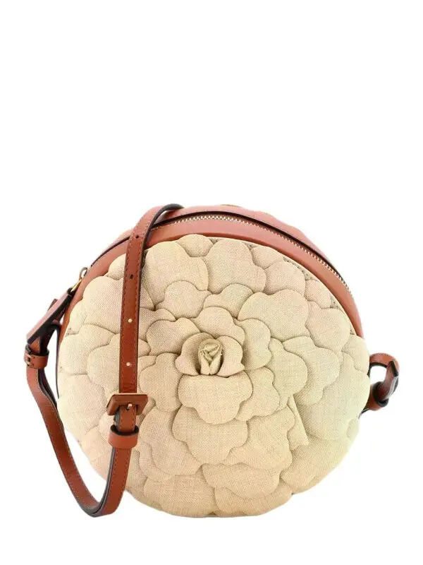 Valentino Garavani Atelier 03 Rose Edition Round Canvas Crossbody Bag - Neutrals