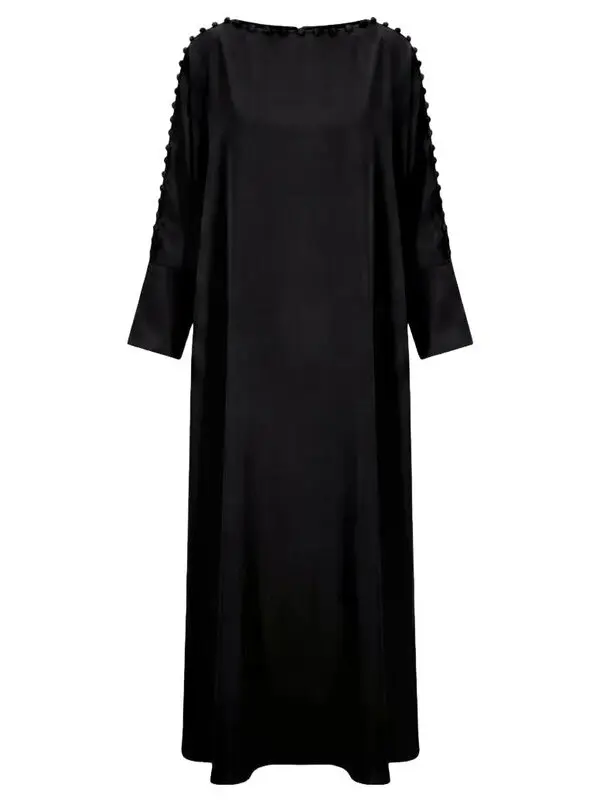 TALLER MARMO Crepe Maxi Dress With Button Embellishments - Black