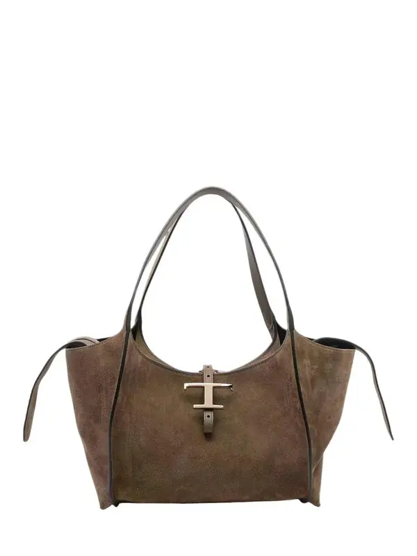 TOD'S T Timeless Suede Tote Bag - Brown