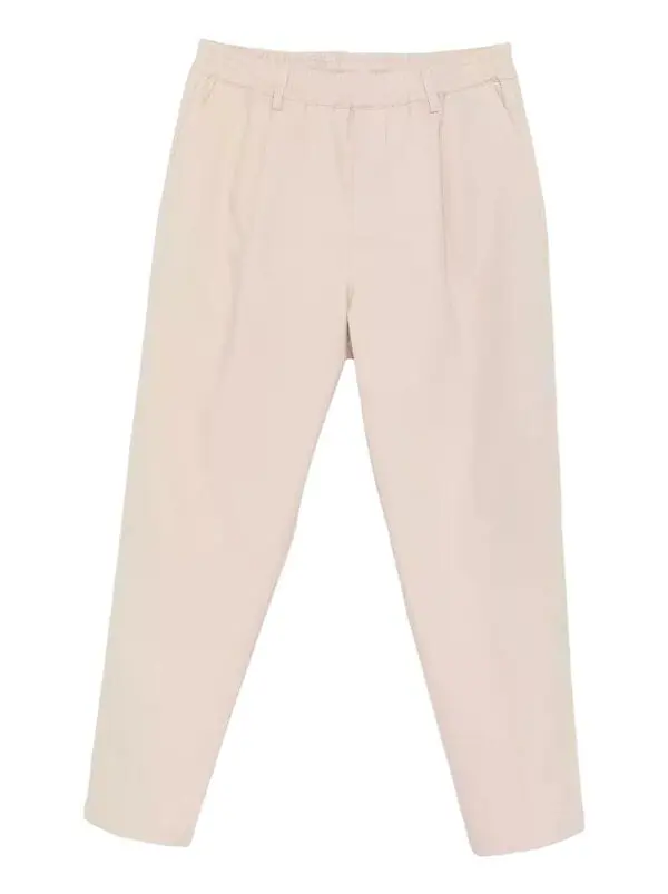 Eleventy Pleated Trousers With Elasticated Waistband - Neutrals