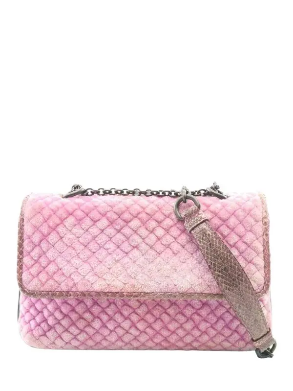Bottega Veneta 2000s Intrecciato Chain Shoulder Bag - Pink