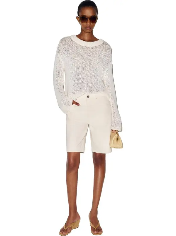 REFORMATION Hayden Mid Rise 8" Jean Shorts - Ivory